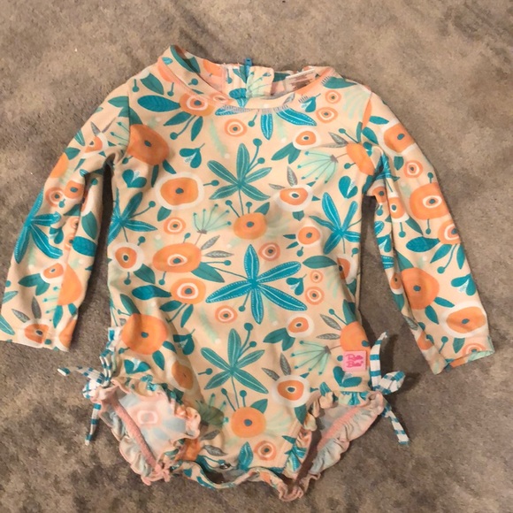 Ruffle Butts | Swim | Ruffle Butts Sz 824m Rash Guard Bathingsuit Snap Bottoms And Half Zip In ...